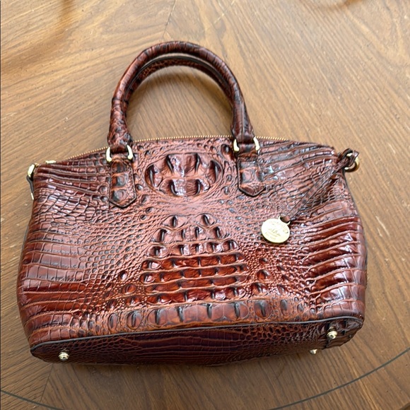 Brahmin | Bags | Brahmin Pecan Brown Black Exotic Crocodile Embossed ...